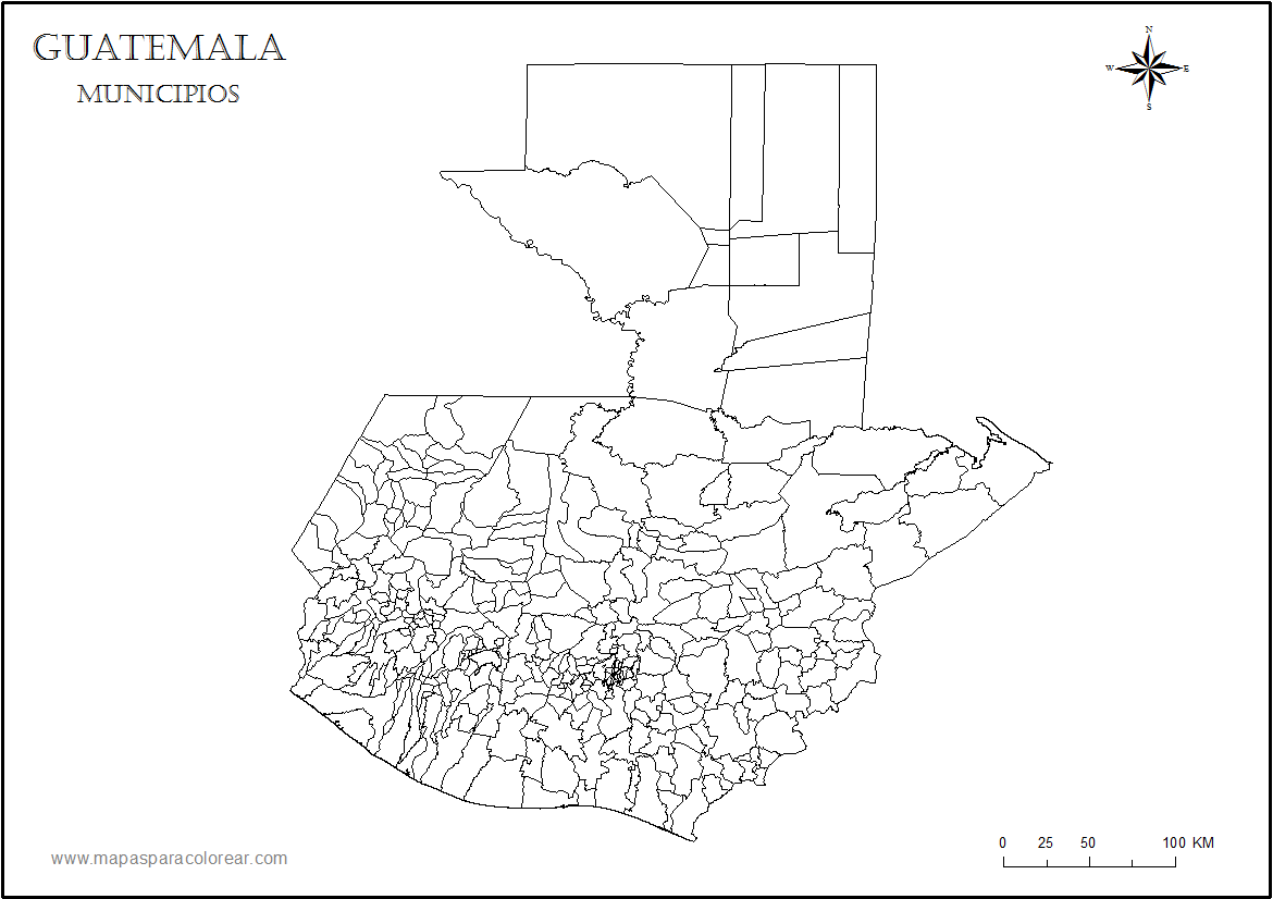Mapas de Guatemala para colorear Mapas de Guatemala para colorear